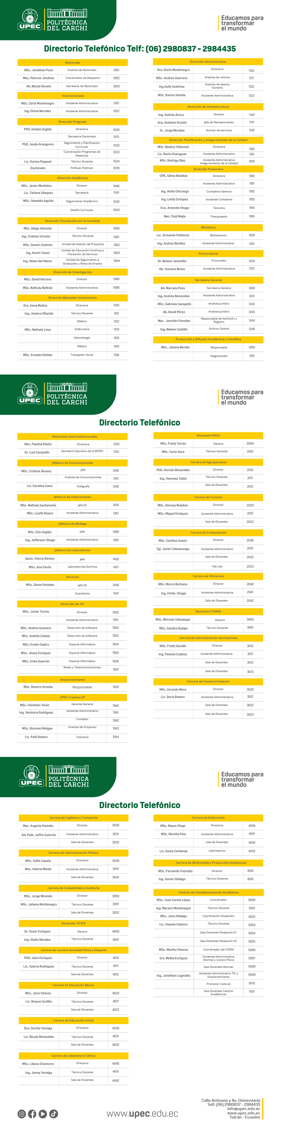Contactos Principal – UPEC